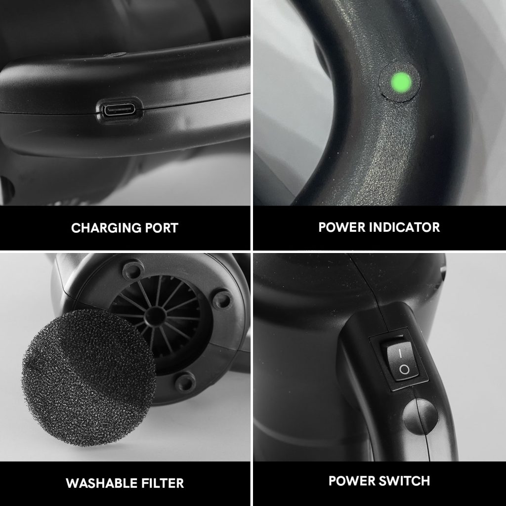 XPOWER A-3B Cyber Duster Cordless Multi-Use Rechargeable Powered Air ...